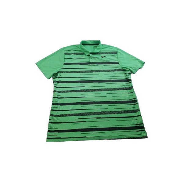 Nike | Shirts | Nike Golf Standard Dri Fit Mens Lime Green Striped Polo ...